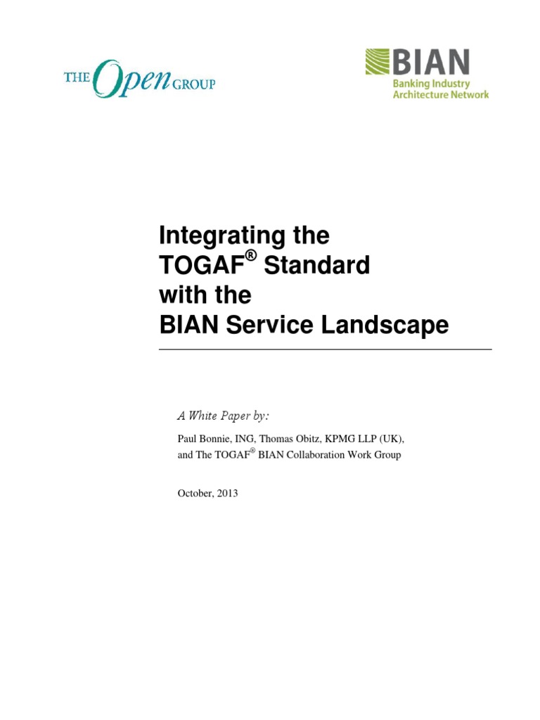 TOGAF and BIAN Service Landscape | PDF | Information Technology Management | Computing
