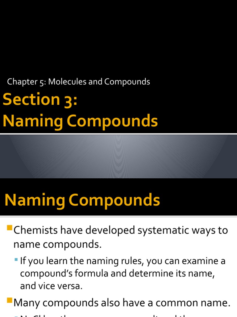 Chemistry: Naming Compounds Guide | PDF | Chemical Compounds | Oxide