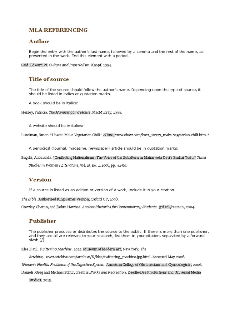 Guide to MLA Referencing: How to Cite Sources According to MLA Style ...