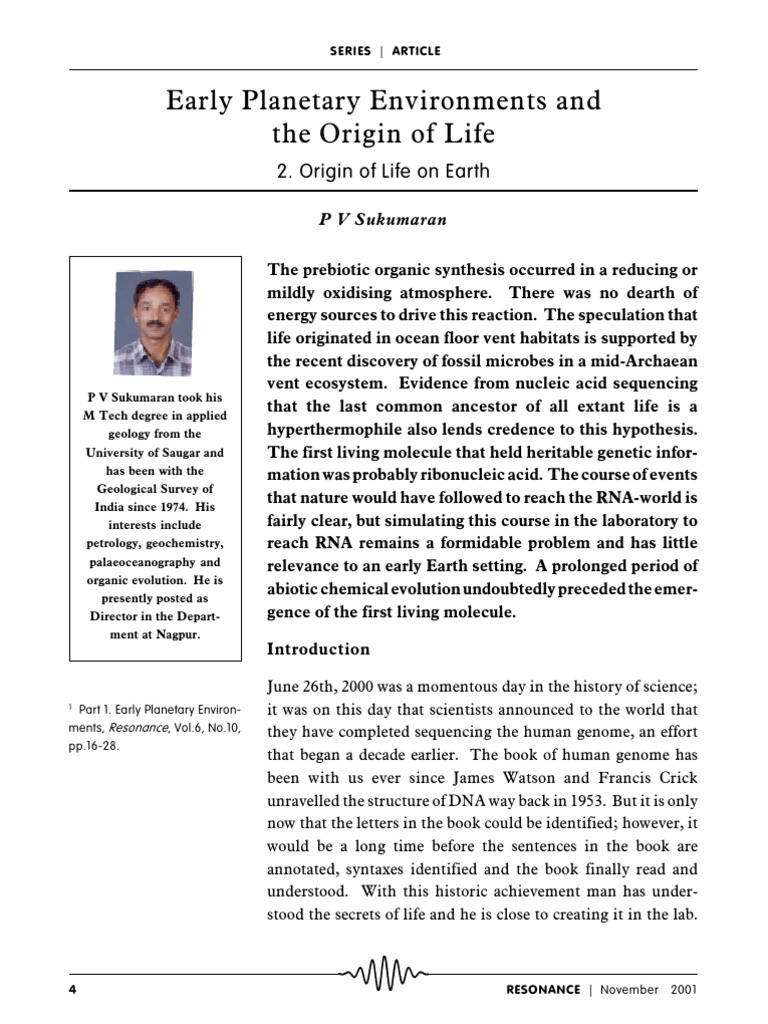 The Origin of Life | PDF | Young Adult