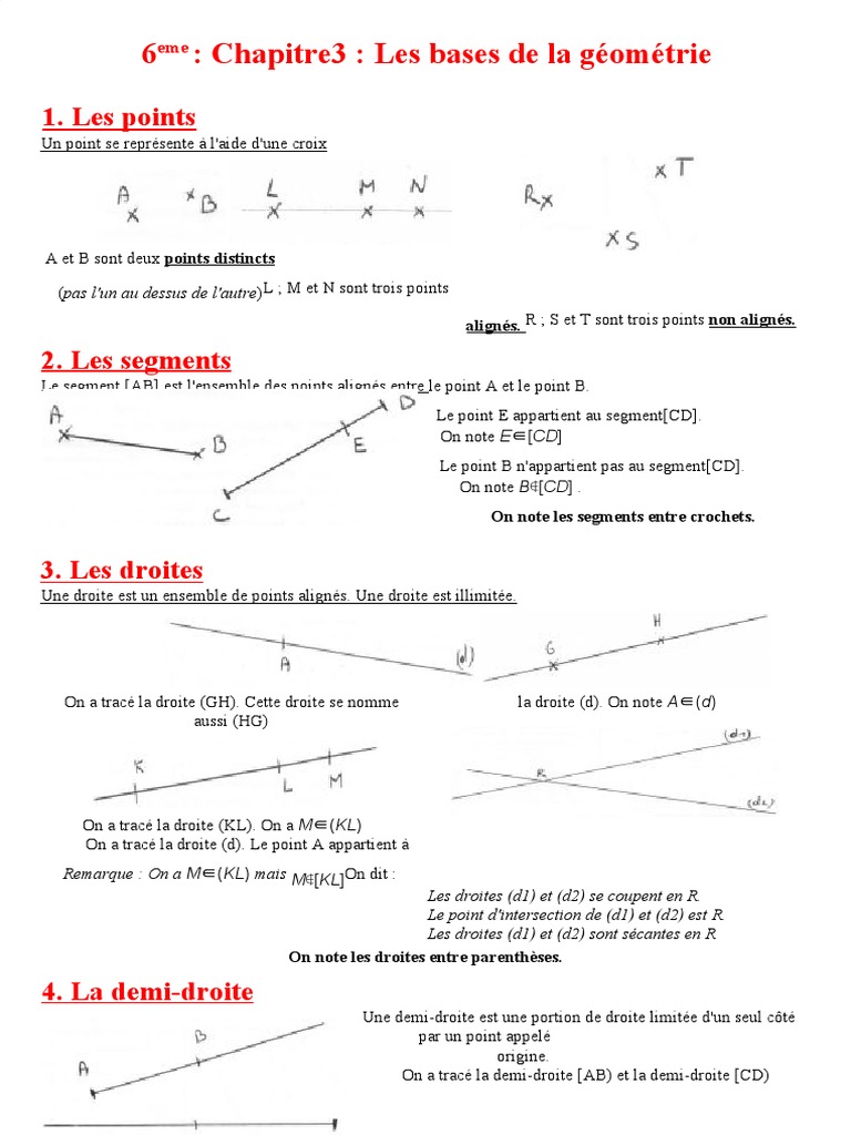 Notation de Droite Et Demi-Droite | PDF | Droite (mathématiques ...