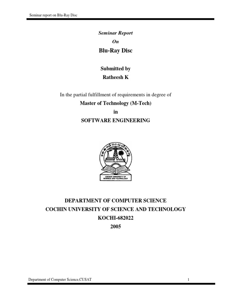 Blu-Ray Disc: Submitted by Ratheesh K | PDF | Blu Ray | Dvd