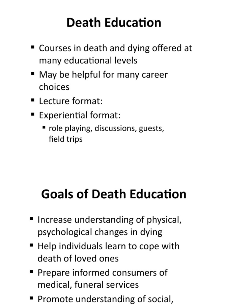 Death Education Courses & Career Prep | PDF | Grief | Palliative Care