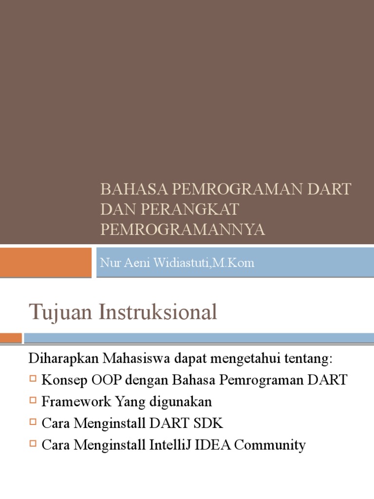 Pertemuan 01 - Pengenalan Bahasa Pemrograman DART | PDF