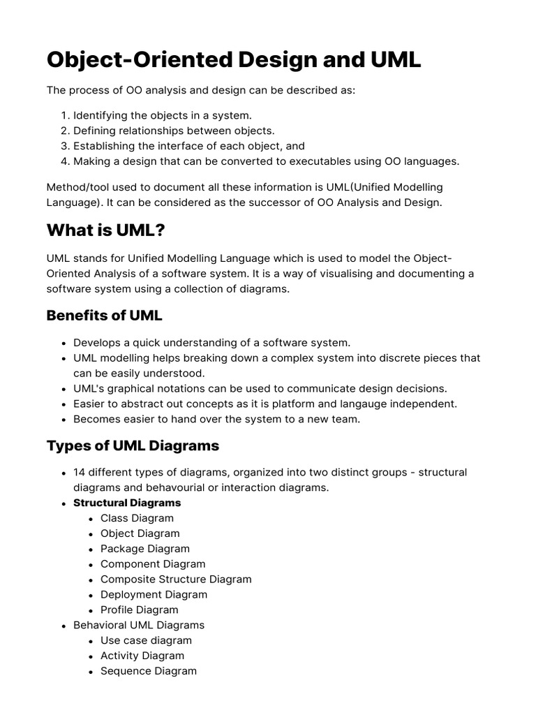 OO Analysis and Design and UML | Download Free PDF | Use Case | Unified ...