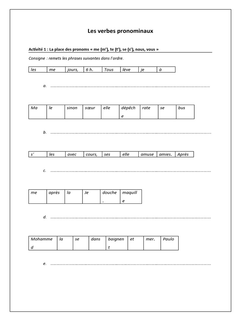Les Verbes Pronominaux 2 | PDF