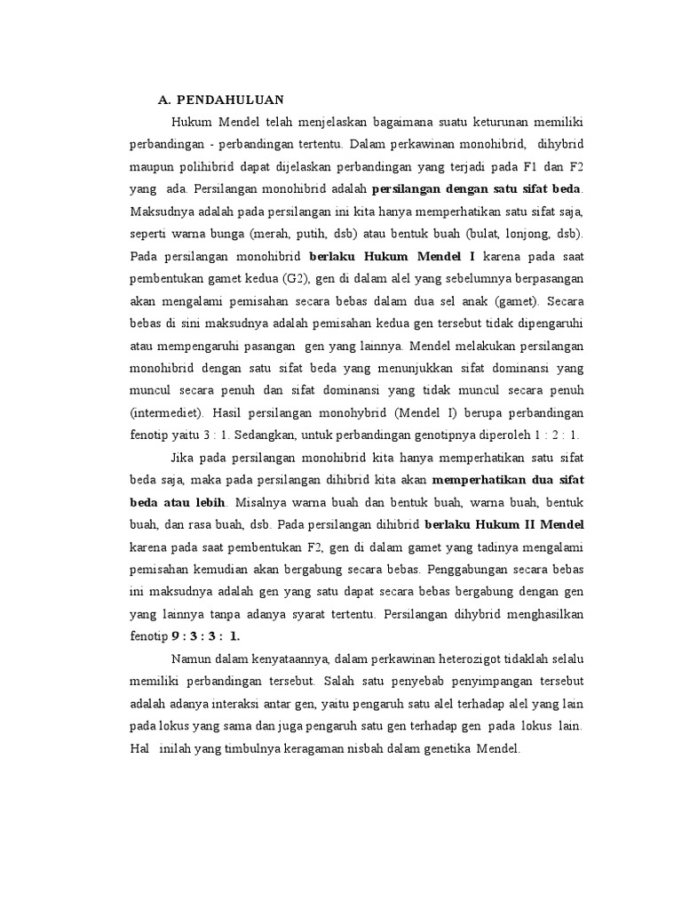 Hukum Mendel dan Uji Chi Kuadrat | PDF | Metode & Bahan Ajar