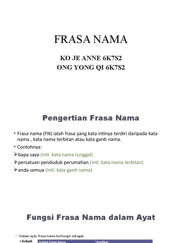Frasa Nama | PDF