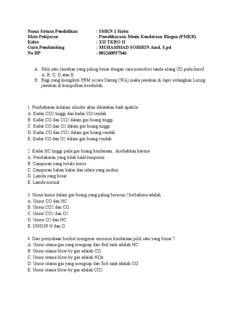 Tugas Kelas 3 Tkro Ii | PDF