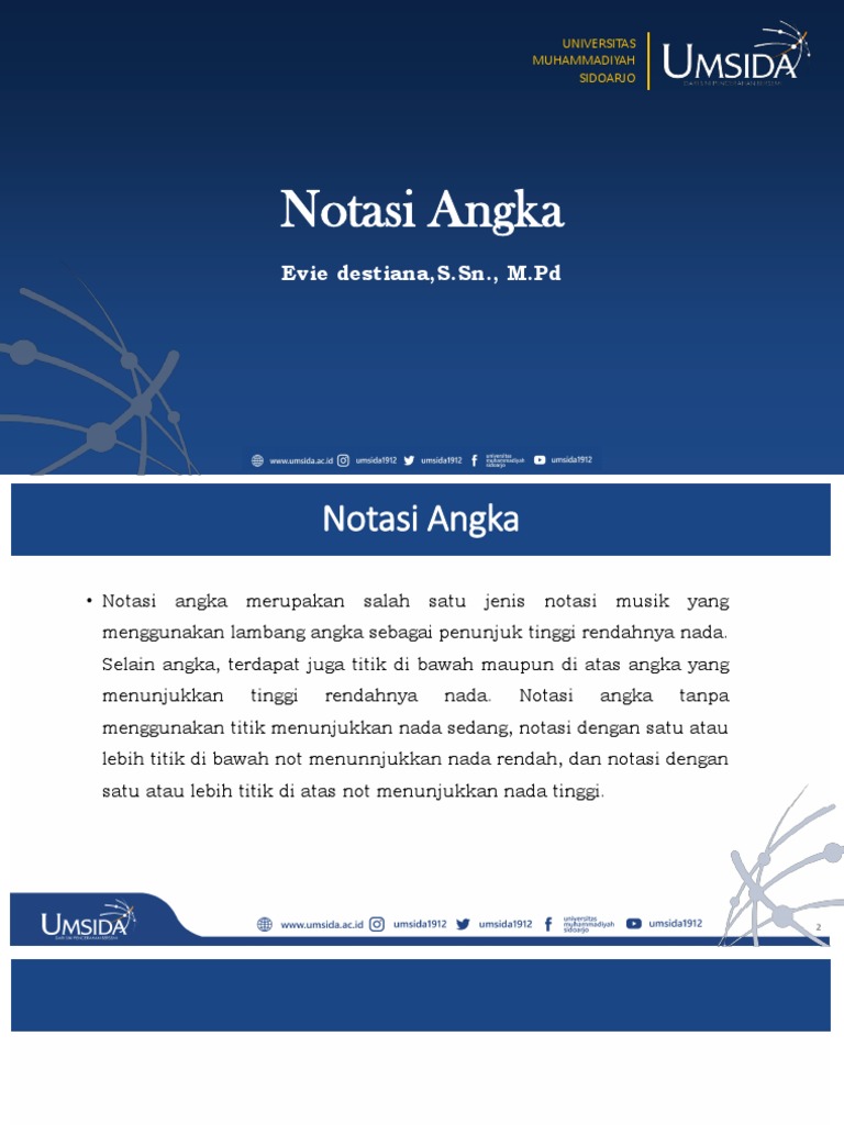 Pengenalan Notasi Angka dalam Musik | PDF | Seni & Disiplin Bahasa