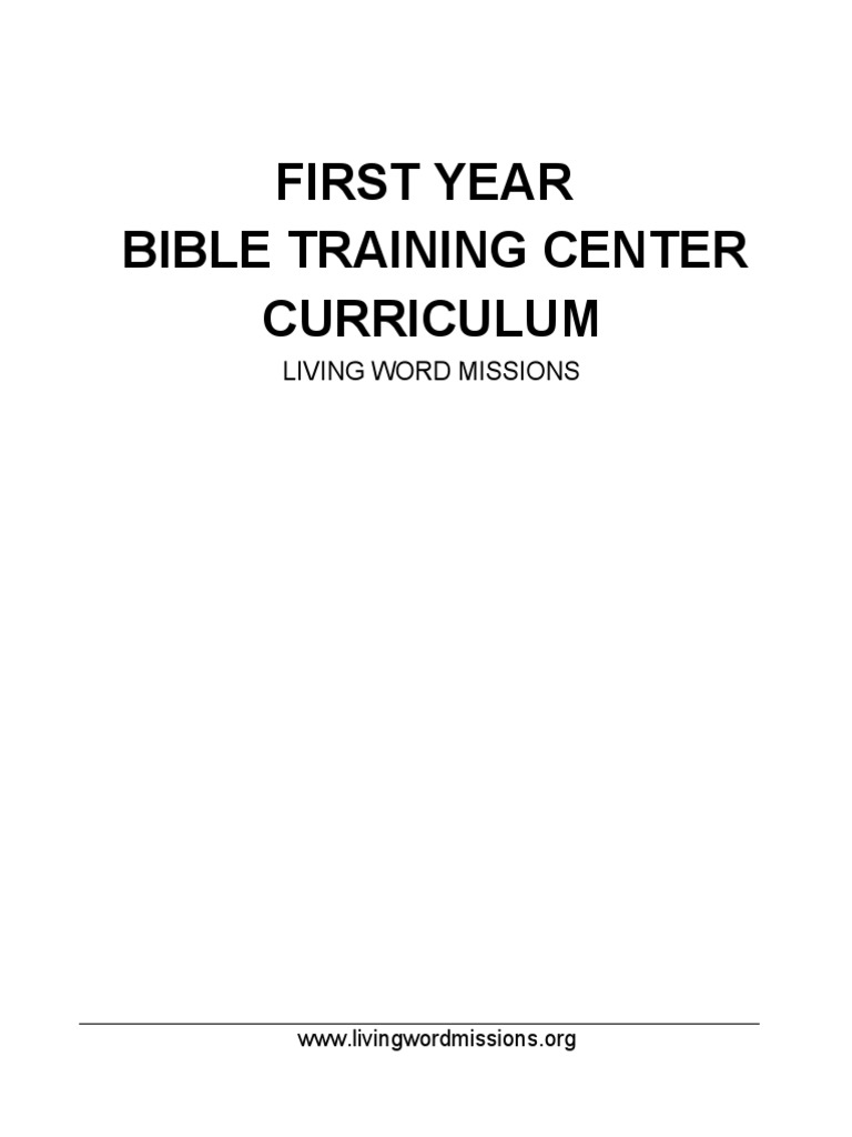 First Year Bible Training Center Curriculum1 | PDF | Covenant (Biblical ...