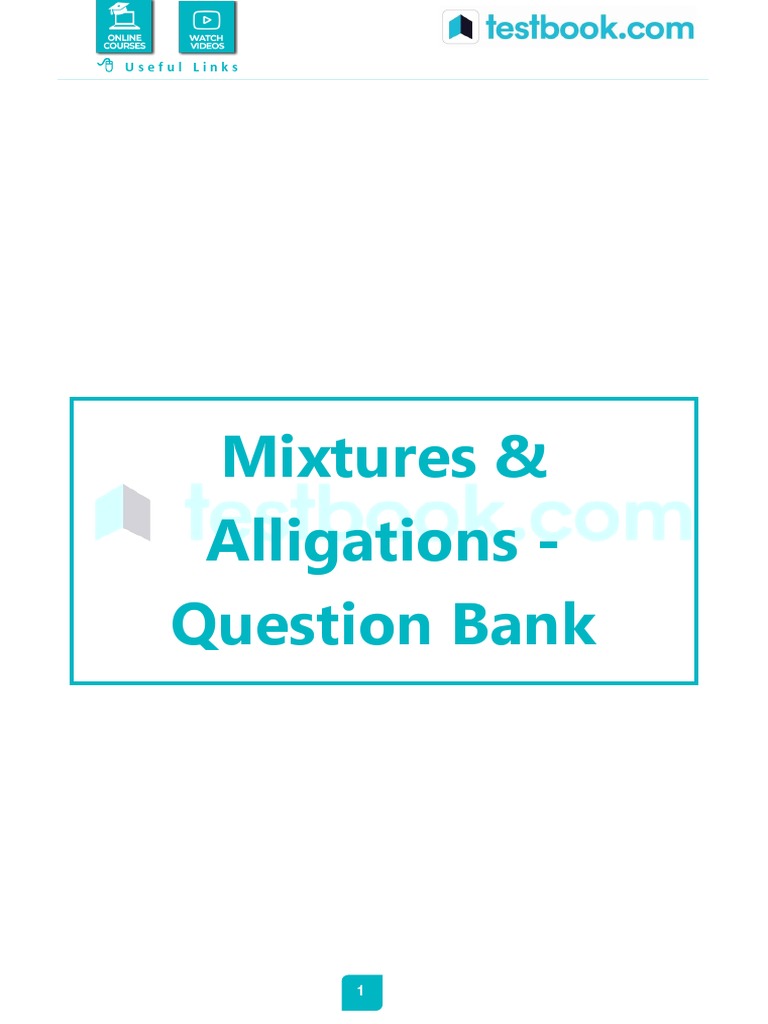 Mixtures & Alligations Question Bank | PDF | Ratio | Alloy