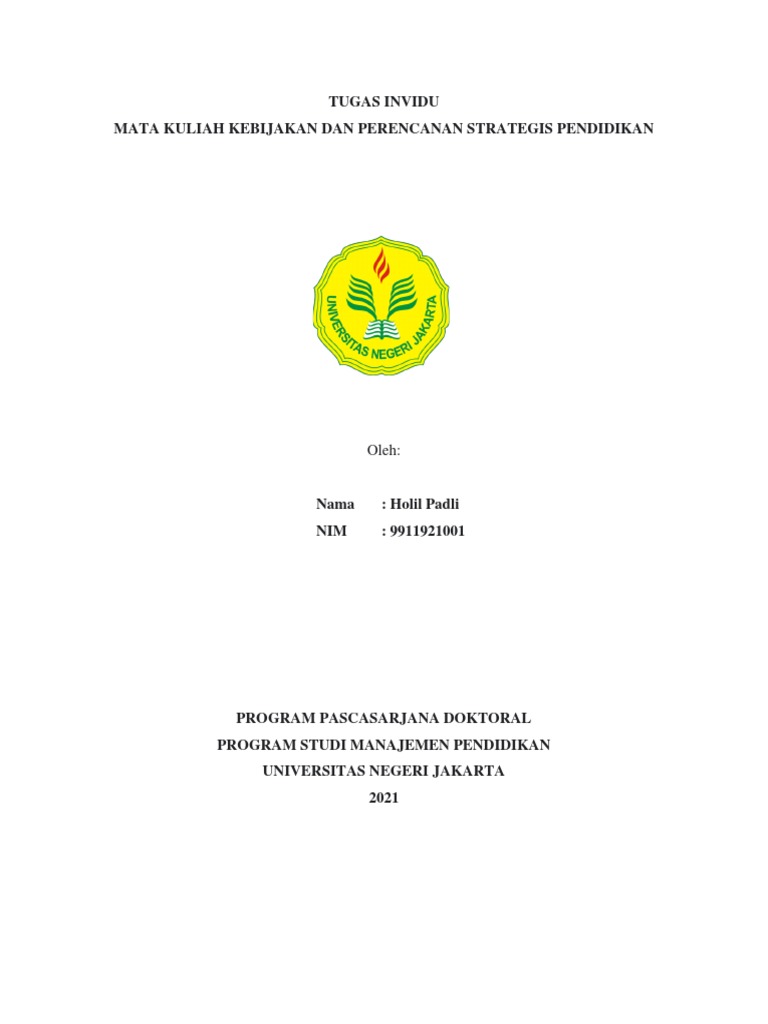 HOLIL PADLI - Tugas 1 - Kebijakan Dan Perencanaan Strategis Pendidikan ...