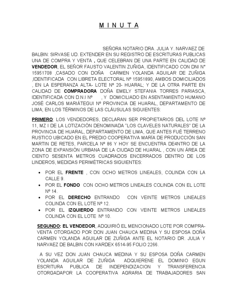 MINUTA | PDF | Hipoteca Comercial | Finanzas y administración del dinero