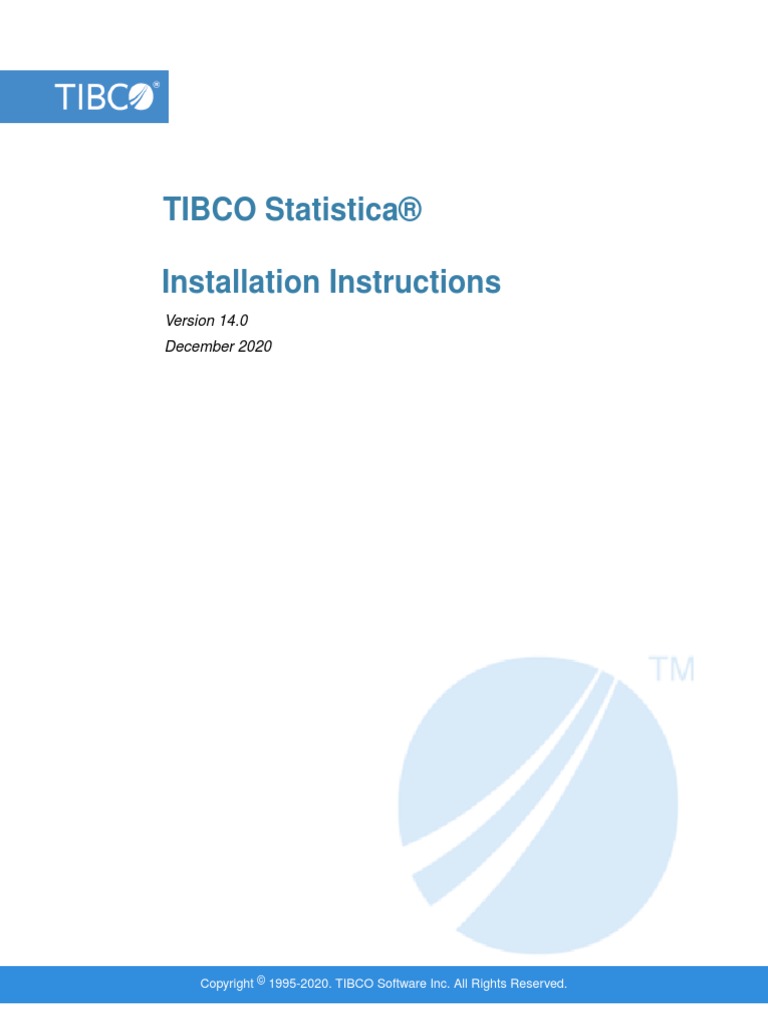 TIBCO Statistica® Installation Instructions: December 2020 | PDF ...