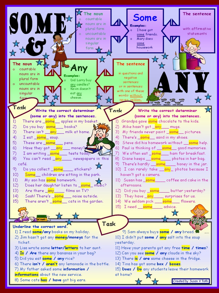 Some and Any | PDF | Noun | Plural