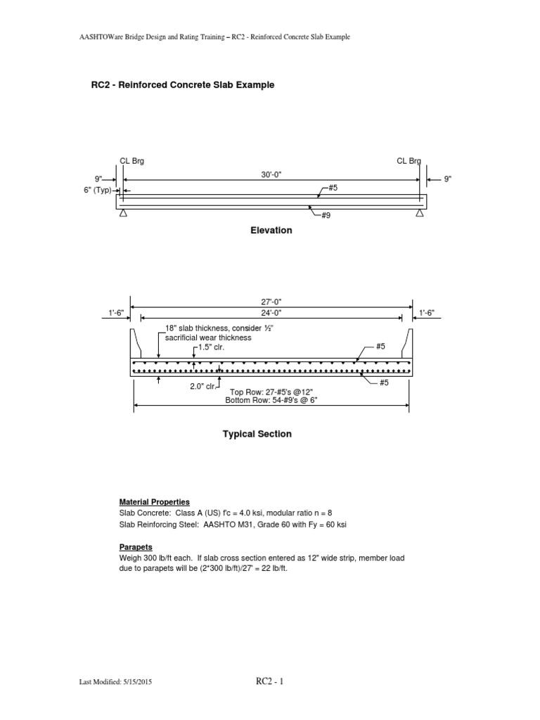 RC2 - Reinforced Concrete Slab Example | PDF | Bridge | Reinforced Concrete