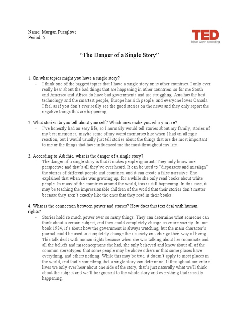 8 25 The Danger of A Single Story | PDF