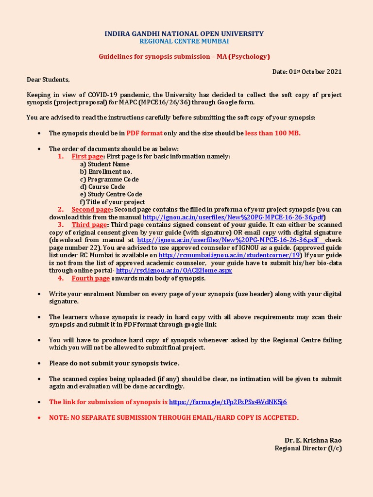 Guidelines For MAPC Synopsis - October 2021 | PDF | Computing