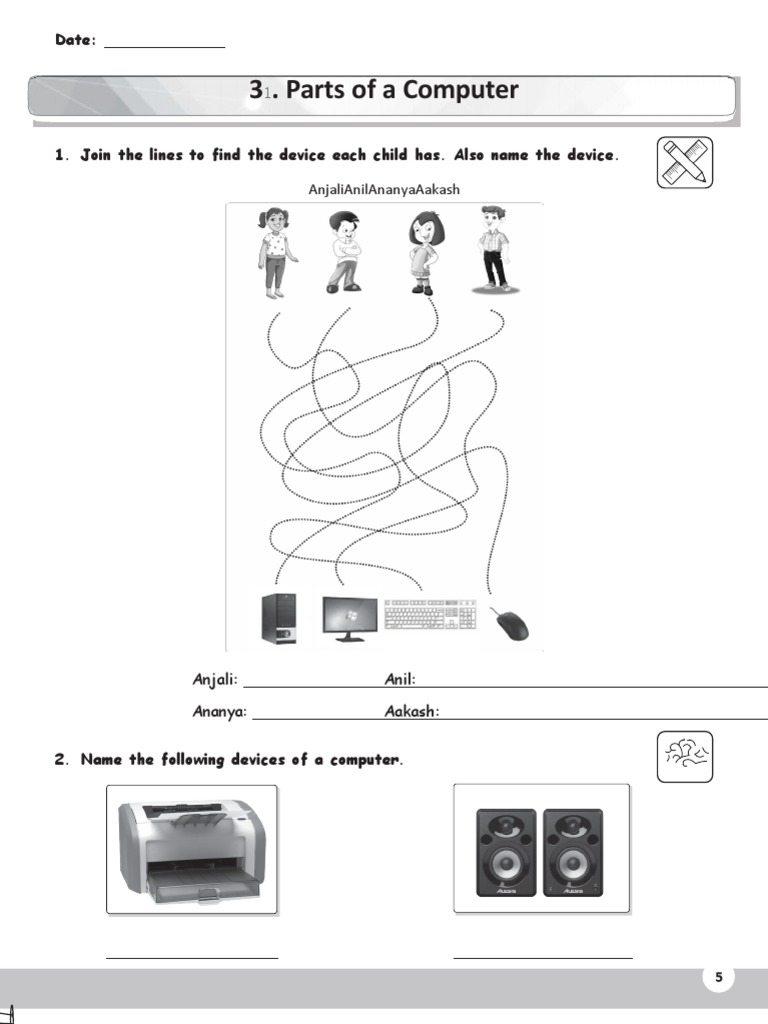 WorkBook - I - CS - Parts of A Computer | PDF