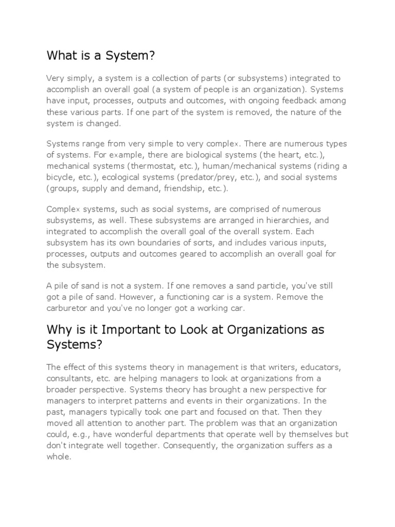 System Thinking | PDF | System | Systems Theory