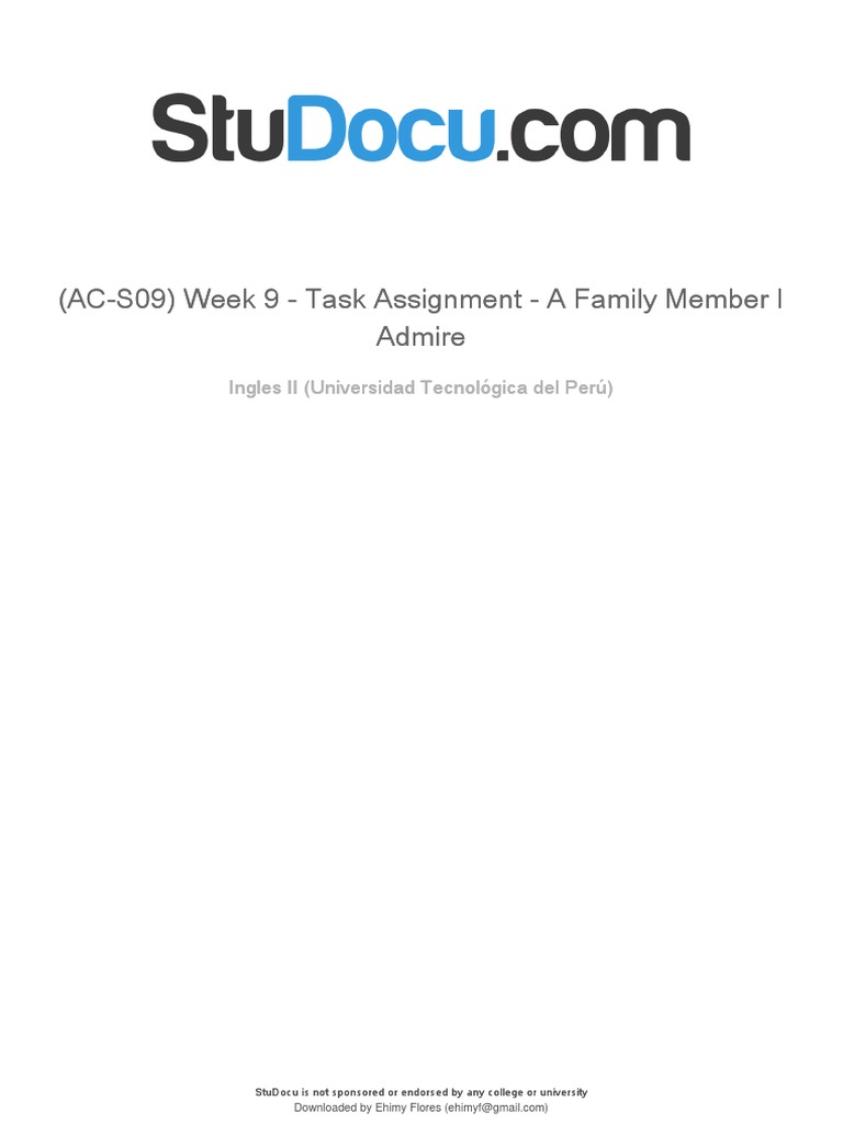 Ac s09 Week 9 Task Assignment A Family Member I Admire Eeeee | PDF