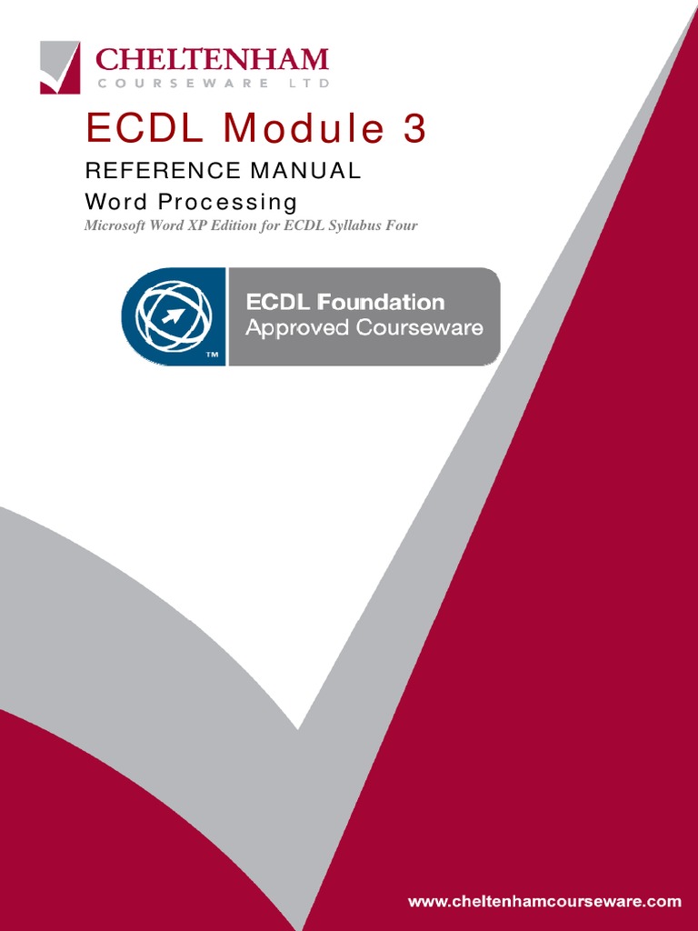 ECDL Module 3: Reference Manual Word Processing | PDF | Computer File | World Wide Web