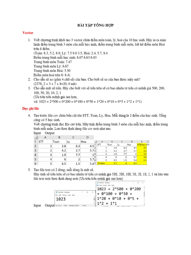 Bai Tap Tong Hop | PDF