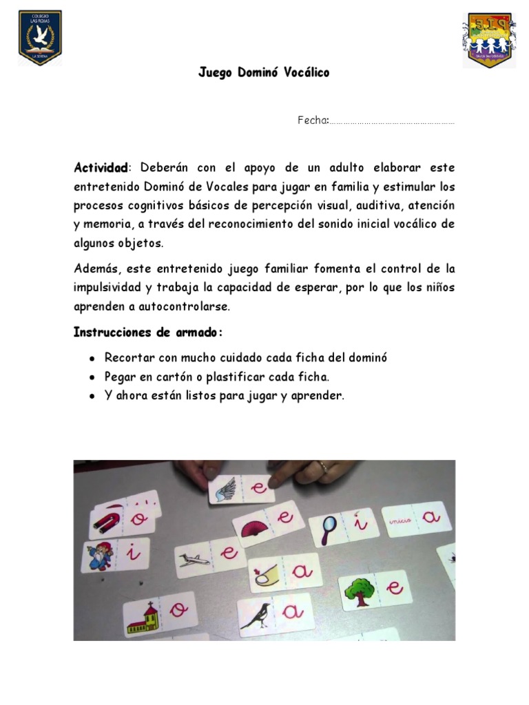 Instrucciones para Dominó de Vocales | PDF