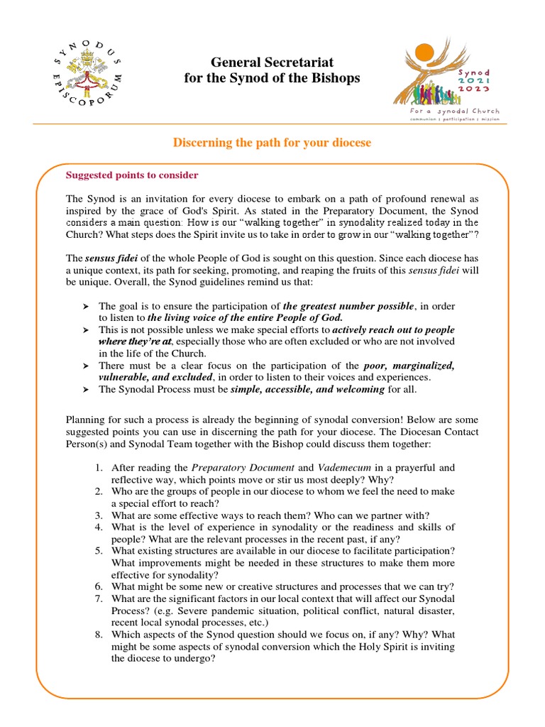 Diocesan Pathways for Synodal Renewal | PDF | Synod | Diocese