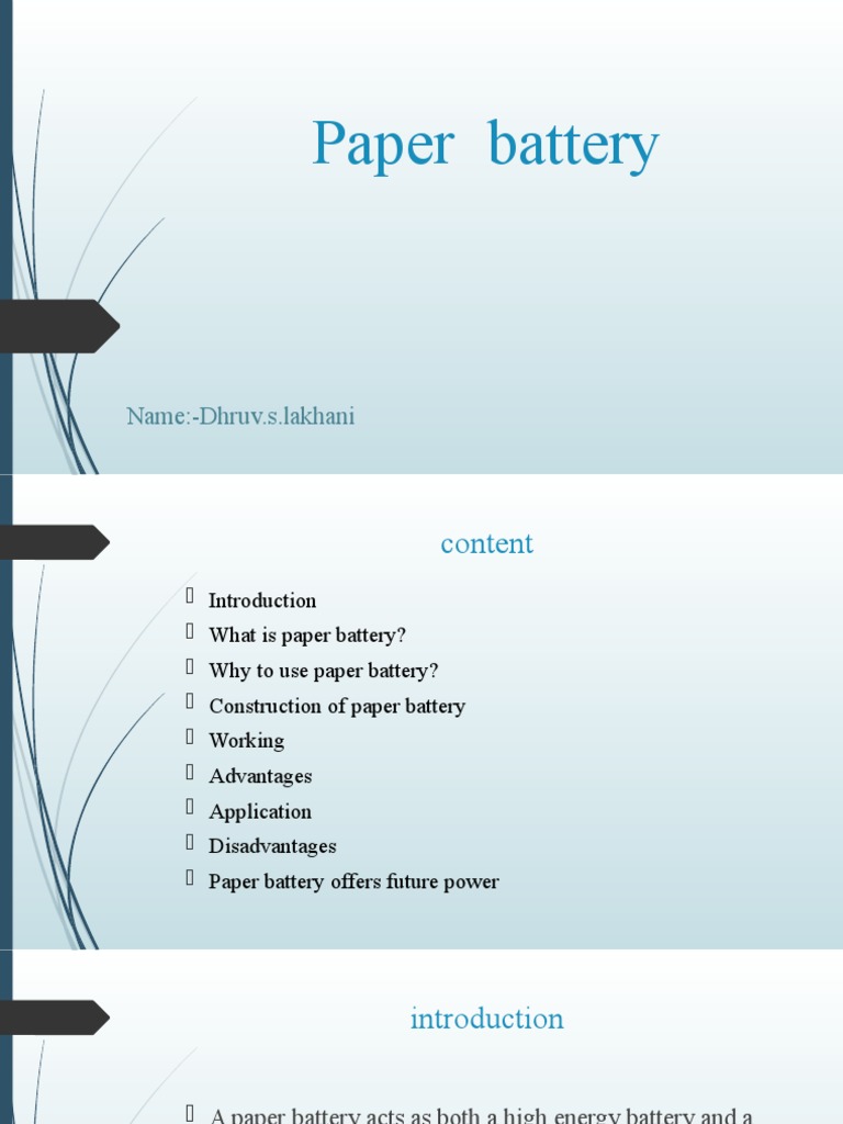 Paper Battery 1 | PDF | Materials | Electromagnetism