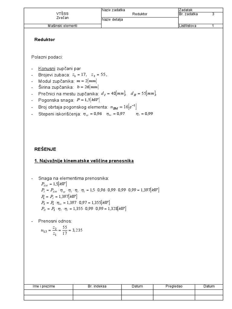 Masinski Elementi - Graf Rad 3 | PDF