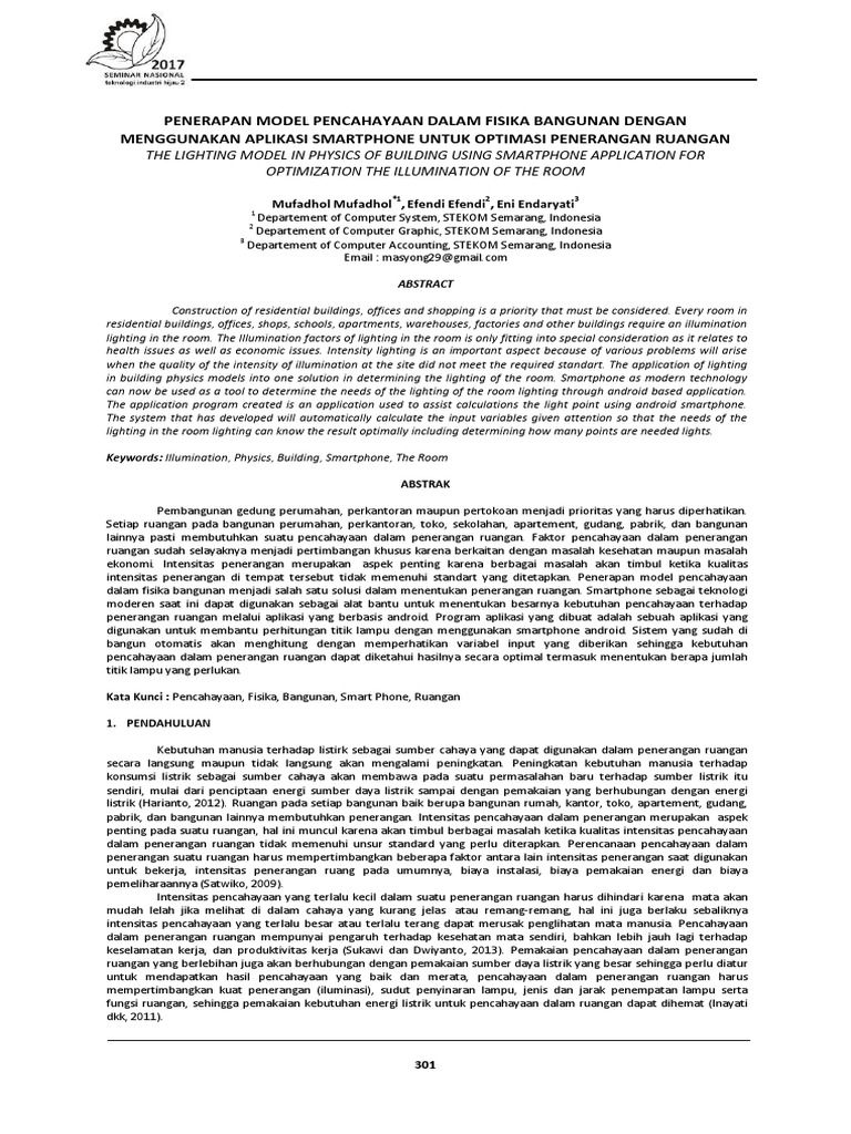 Penerapan Model Pencahayaan Dalam Fisika Bangunan Dengan Menggunakan ...
