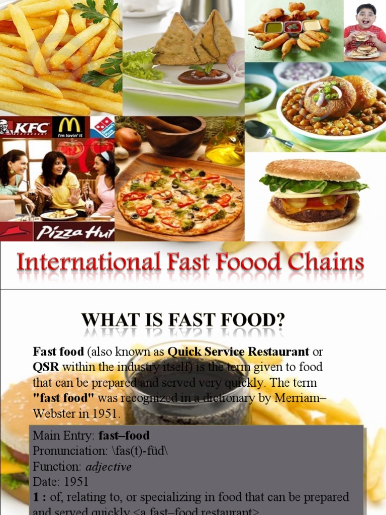 Fast Food PPT FINAL | PDF | Fast Food Restaurants | Mc Donald's