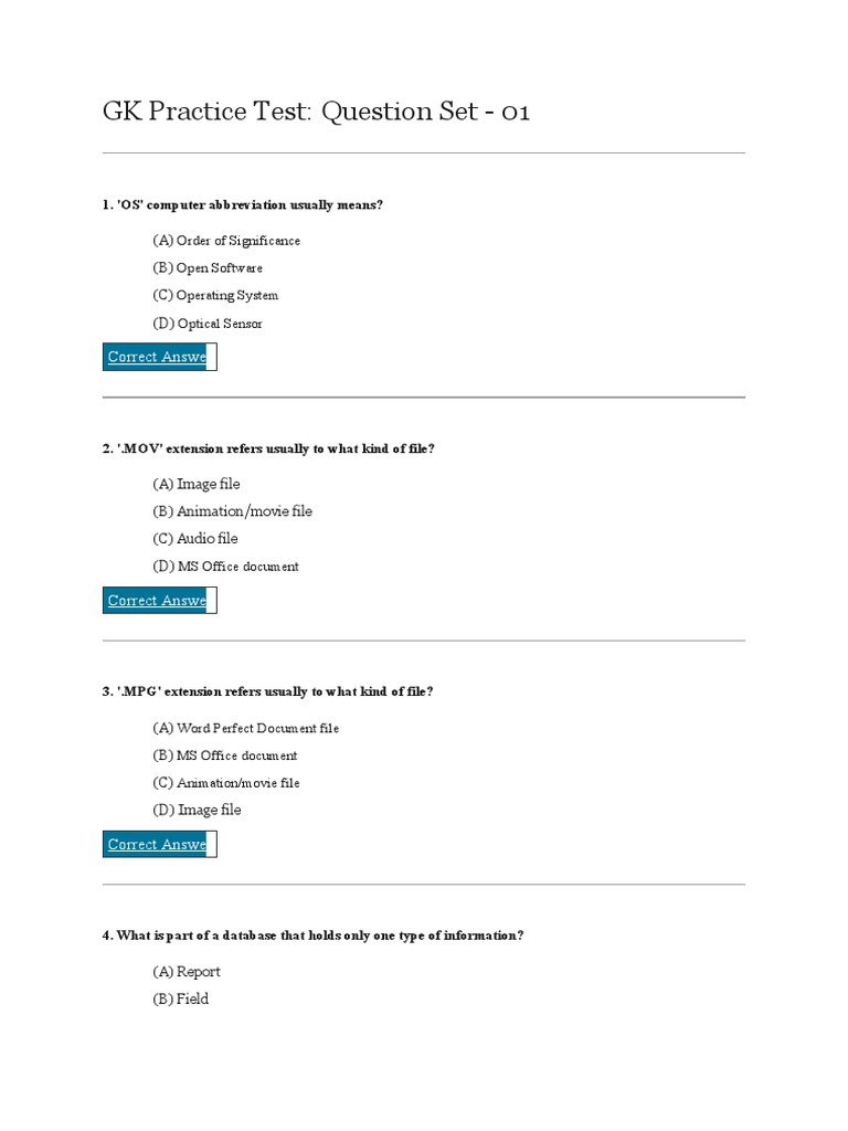 Cs Test 1 With Answers | PDF | Computer File | Computer Network