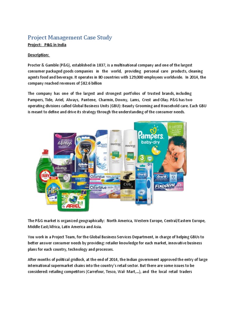 Project Management Case Study: Project: P&G in India Description ...
