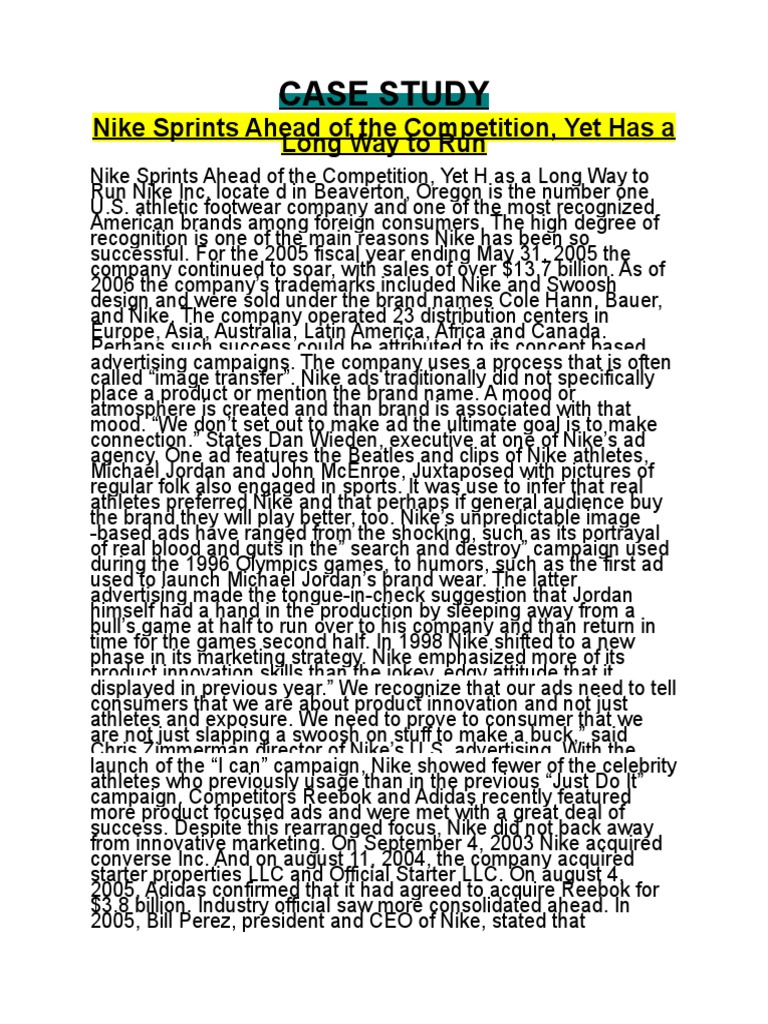 Nike Case Study | Download Free PDF | Nike | Advertising