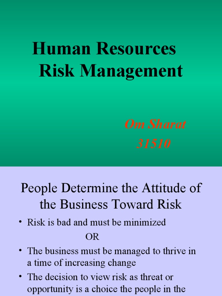 Human Resource Risk Management Strategies | PDF | Risk | Human Resources
