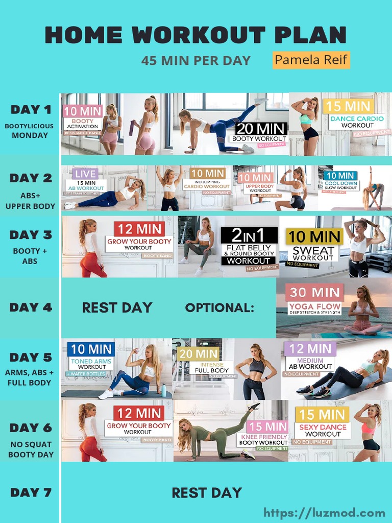 Pamela Reif Weekly Home Workout Plan Number3 | PDF
