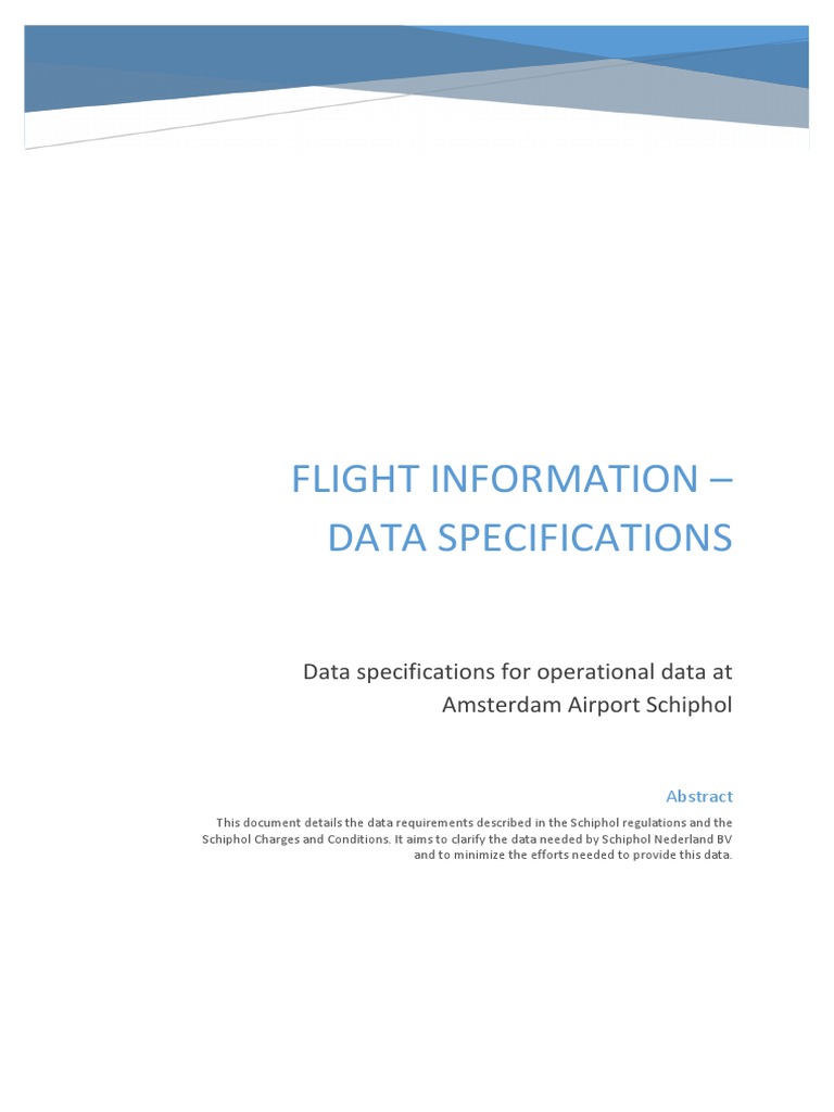 Schiphol Flight Data Specifications | PDF | Airport | Baggage