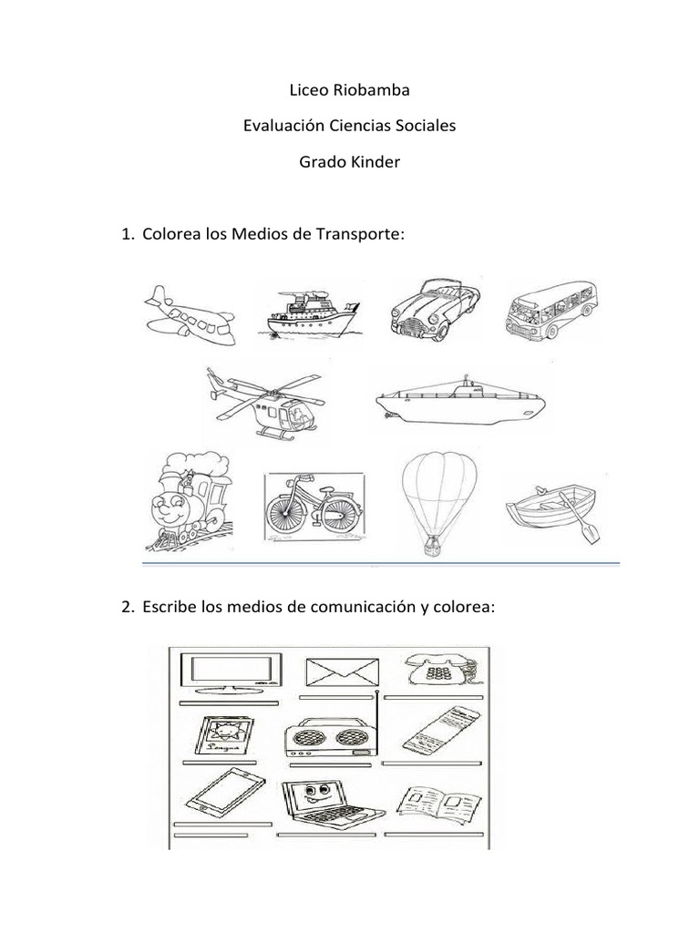 Evaluacion Ciencias Sociales 3er Periodo Kinder | PDF