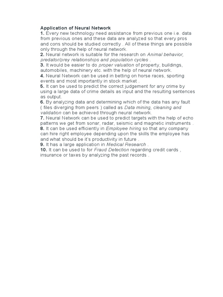 Application of Neural Network | PDF | Social Science