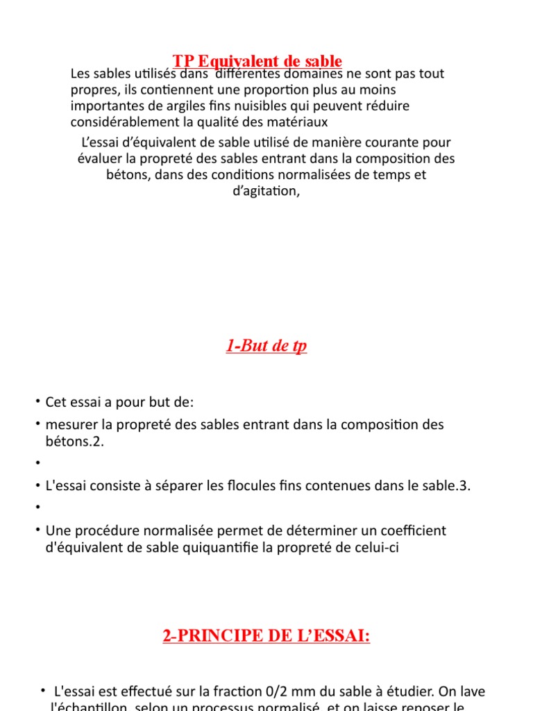 TP Equivalent de Sable | PDF