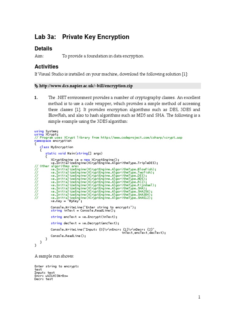 Lab 3a: Private Key Encryption: Details | PDF | Public Key Certificate ...