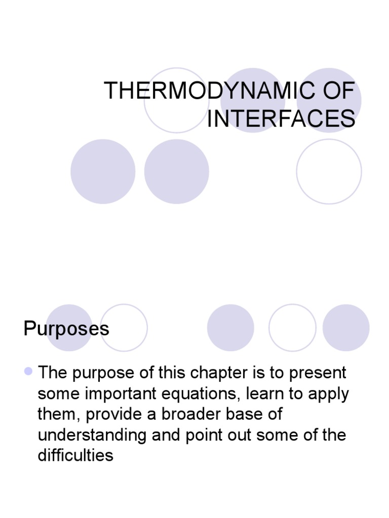 03 Thermodynamic of Interfaces | PDF | Physical Chemistry | Physical ...