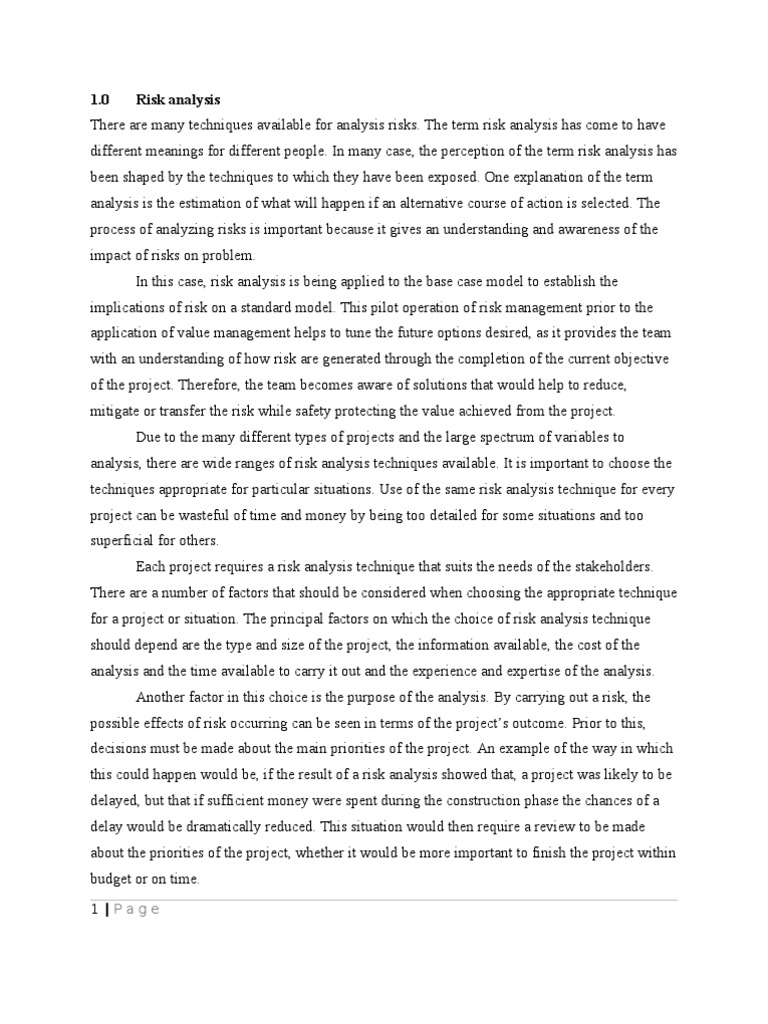 Risk Analysis | Download Free PDF | Sensitivity Analysis | Risk Management