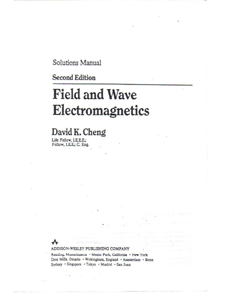 Electromagnetic Cheng Solution Manual | PDF