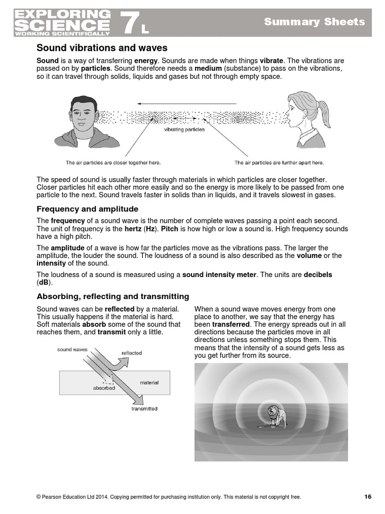 Sound Vibrations and Waves: Summary Sheets | PDF | Sound | Hearing