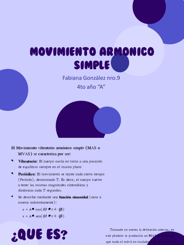 Movimiento Armonico Simple | PDF | Oscilación | Cinemática