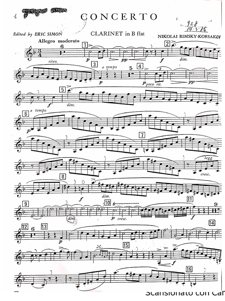 N. Rimsky-Korsakov - Clarinet Concerto | PDF